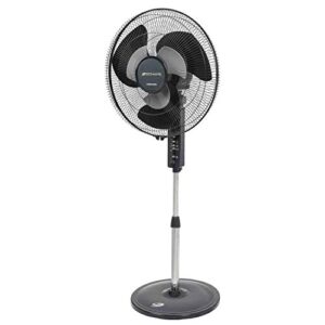 bionaire commander oscillating pedestal fan, 18.5 x 15 x 47 inches, black