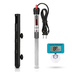 kinbo aquarium heater 300 watt submersible fish tank heater adjustable temperature with diving thermometer and protective case suction cup