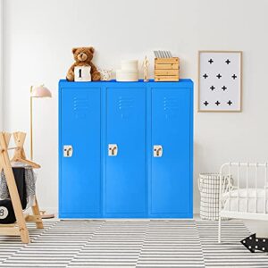 HONEY JOY Lockers for Kids Bedroom, Toddler Metal Locker Storage Cabinet for Toys, Clothes & Sports Equipment, Openable Door with 2 Keys, Kids Safe Coat Organizer for Daycare Gym Entryway(Blue,1)