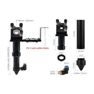 Cloudray C Series CO2 Head Set with 1 PCS China PVD Focus Lens D20mm FL50.8mm and 3 PCS Mo Mirrors D25mm (Set B)