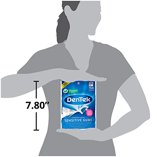 DenTek Comfort Clean Sensitive Gums Floss Picks, Soft & Silky Ribbon, 150 Count, 3 Pack