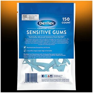 DenTek Comfort Clean Sensitive Gums Floss Picks, Soft & Silky Ribbon, 150 Count, 3 Pack