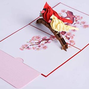 3D Popup Card of Cardinal Bird, Paper Art & Handicrafts, Greeting Cards, Handmade Gifts by PQDGlobal (Cardinal couple)