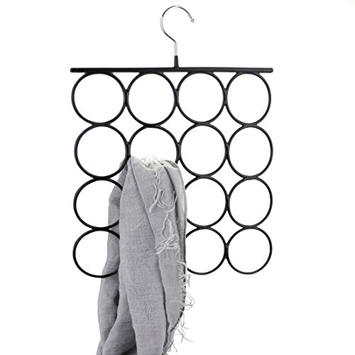 Tosnail 3 Pack Total 48 Rings Steel Non-Slip Tie Hanger Scarf Hangers Scarf Organizer Scarf Holder Legging Hanger Closet Space Saver