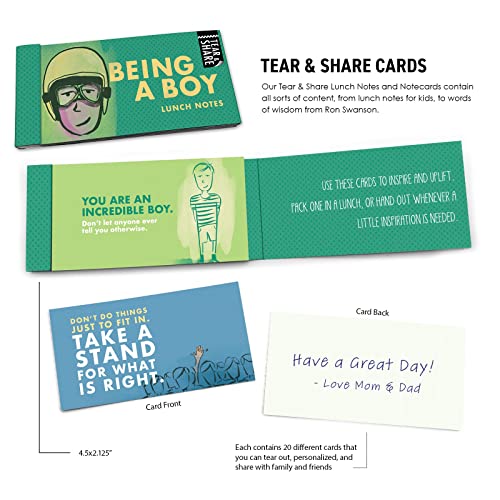 Lunch Box Notes for Boys Bundle - 3 Packs of 20 Unique Inspirational, Motivational and Kindness Note Cards