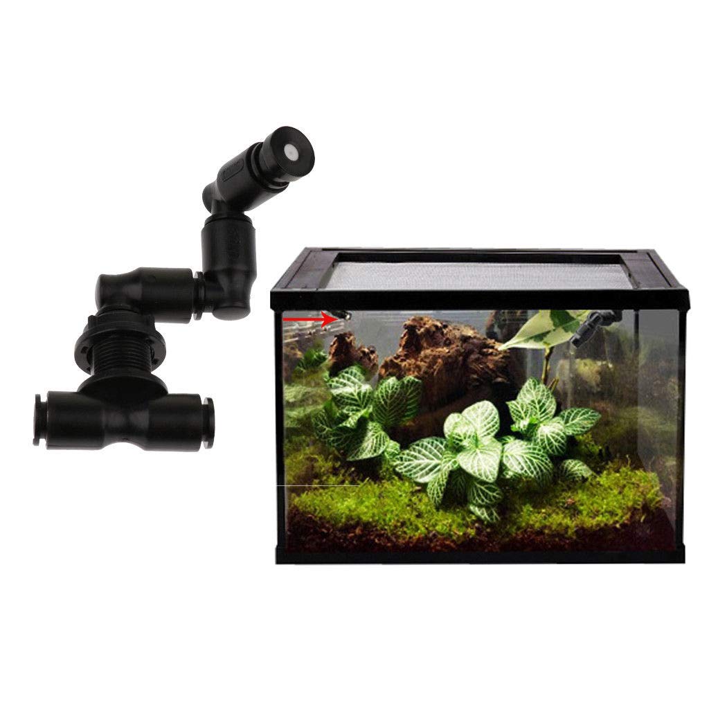 360 Degree Adjustable Misting Nozzle Water Sprayer for Reptiles Amphibians Terrarium Tank Cooling System