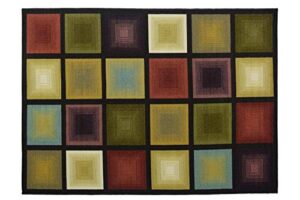 madison home optic squares area rug, multicolor