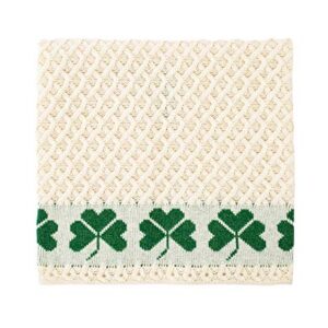 SAOL Irish Shamrock Aran Throw Blanket -100% Merino Wool - Honeycomb Pattern - Natural / 40'' x 60''/100 cm x150 cm