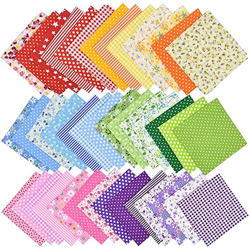 56pcs 9.8" x 9.8" Floral Printed top Cotton Fabric Bundle Squares Quilting Sewing Patchwork Cloths DIY Scrapbooking Crafts