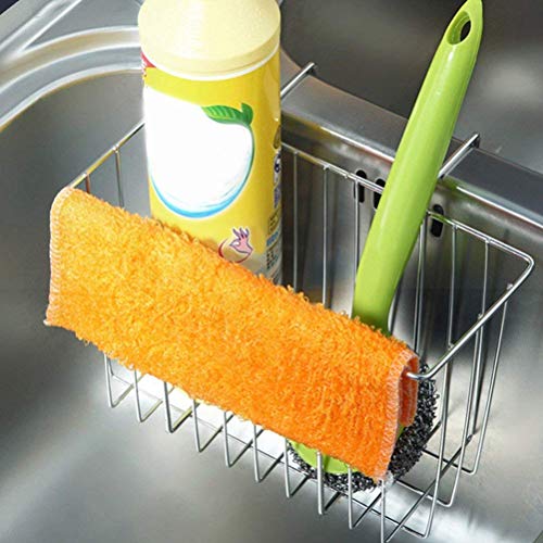 Kitchen Storage Holder Stainless Steel Sink Caddy Storage Hanging Basket Faucet Shelf Sponge Drain Rack