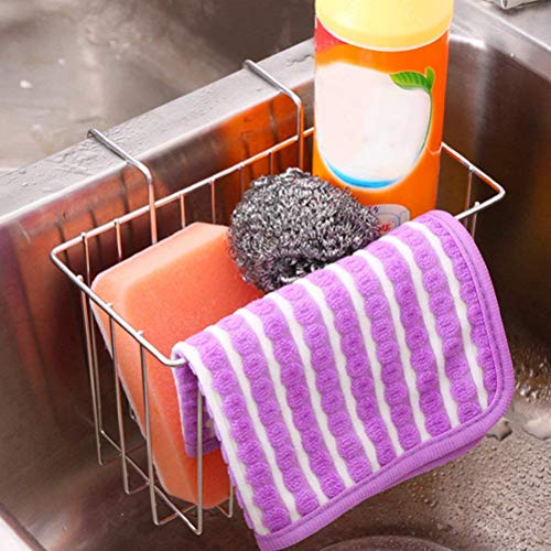 Kitchen Storage Holder Stainless Steel Sink Caddy Storage Hanging Basket Faucet Shelf Sponge Drain Rack