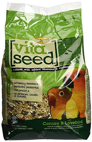 Higgins Conure & Lovebird Bird Food 2.5 Pound Bag. Complete Balanced Diet for Conures and Lovebirds