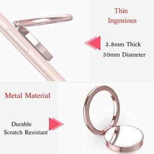 Phone Ring Holder Stand Rose Gold Pink Geometric Marble Universal Thin Finger Ring Grip 360° 180°Flip Ring Stand Grip Mount Compatible for Smartphones