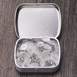 Mini Skater 2.23 x1.76 x 0.55 inch Metal Tin Box Portable Small Container Storage Case with Solid Hinged Top for Drawing Pin Nail Art Bead Earring and Jewelry Craft Organizing,4Pcs (White)