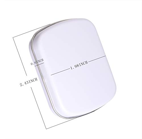 Mini Skater 2.23 x1.76 x 0.55 inch Metal Tin Box Portable Small Container Storage Case with Solid Hinged Top for Drawing Pin Nail Art Bead Earring and Jewelry Craft Organizing,4Pcs (White)