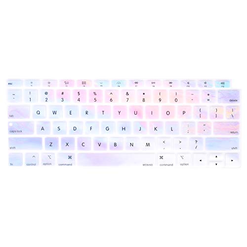 MOSISO Keyboard Cover Compatible with MacBook Air 13 inch 2019 2018 Release A1932 Retina Display with Touch ID, Waterproof Dust-Proof Protective Pattern Silicone Skin, Colorful Clouds