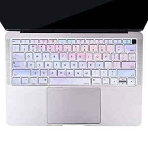 MOSISO Keyboard Cover Compatible with MacBook Air 13 inch 2019 2018 Release A1932 Retina Display with Touch ID, Waterproof Dust-Proof Protective Pattern Silicone Skin, Colorful Clouds