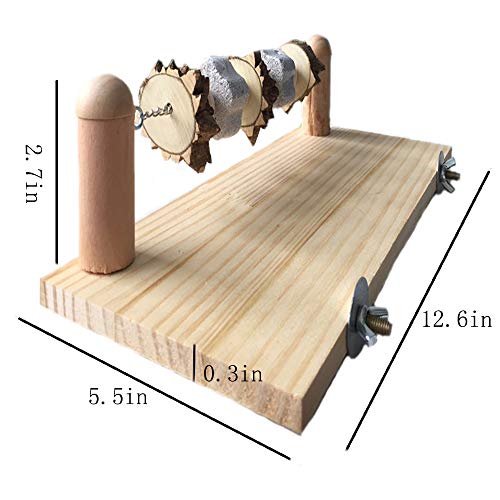 kathson Pet Wood ledges Platform, Wooden Chinchilla Ledges Platform with Lava Ledge Blocks Chew Toys Pet Cage Resting Wooden Shelf Chinchilla Cage Accessories for Hamster Guinea-Pigs Mouse