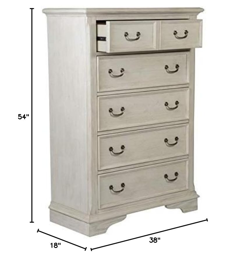 Liberty Furniture Industries Bayside 5 Drawer Chest, W38 x D18 x H54, White