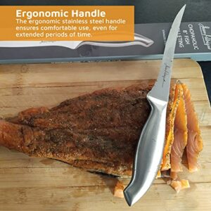 Jean-Patrique Fillet Knife - 8" Thin and Flexible Filet Knife for Fish. Filleting Knife, Meat Knife made of Stainless Steel Constructed