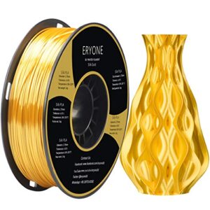 eryone silk pla filament for 3d printer, 1.75mm, -0.03mm, 1kg (2.1lbs)/spool, silk glod