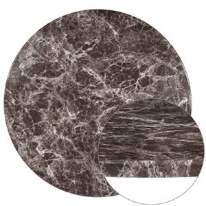 Flash Furniture Glenbrook 36" Round Gray Marble PVC Table Top