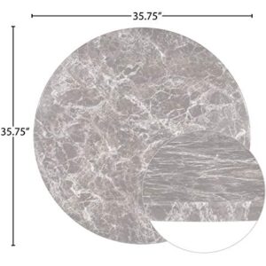 Flash Furniture Glenbrook 36" Round Gray Marble PVC Table Top