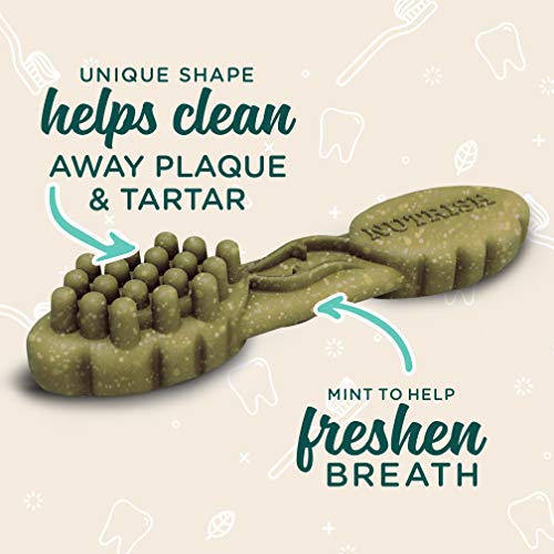 Rachael Ray Nutrish Smoochies Brushes Natural Long Lasting Dog Dental Chews, Apple & Mint, Large Size, 37 Treats, Grain Free