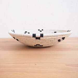 African Basket- Maraba/Rwanda Basket/Woven Bowl/Sisal & Sweetgrass Basket/Black, White