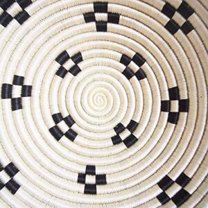 African Basket- Maraba/Rwanda Basket/Woven Bowl/Sisal & Sweetgrass Basket/Black, White