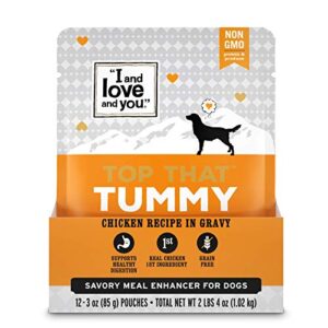 "I and love and you" Top That Tummy Wet Dog Food Pouch, Chicken Recipe In Gravy, 3 oz (Pack of 12)