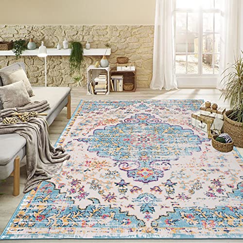 Rugshop Vintage Traditional Bohemian Area Rug 7'10" x 10' Blue