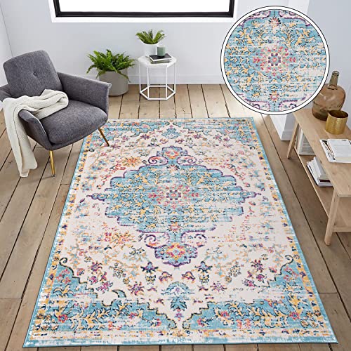 Rugshop Vintage Traditional Bohemian Area Rug 7'10" x 10' Blue