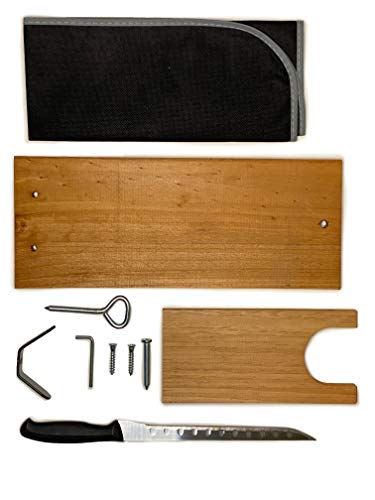 HAM STAND KIT Spain - Jamon Holder for Spanish iberico ham and Italian Prosciutto - INCLUDED: knife base stand and cover - Beautiful kitchen stand for serrano ham (Wood Style)