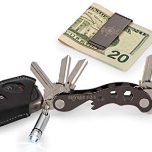 Beyond 9-2-5 Smart Key Organizer Keychain- Compact Pocket Holder Bar for 14 Keys-Multiple Key Chain Organizers-Flashlight, Bottle Opener and Multitool