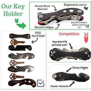 Beyond 9-2-5 Smart Key Organizer Keychain- Compact Pocket Holder Bar for 14 Keys-Multiple Key Chain Organizers-Flashlight, Bottle Opener and Multitool