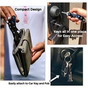 Beyond 9-2-5 Smart Key Organizer Keychain- Compact Pocket Holder Bar for 14 Keys-Multiple Key Chain Organizers-Flashlight, Bottle Opener and Multitool