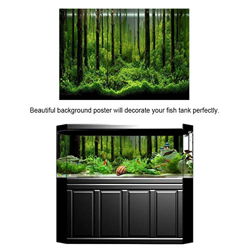 PVC Fish Tank Background Adhesive Underwater Forest Tank Background Poster Backdrop Decoration Paper (24.02x16.14in)