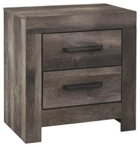 signature design by ashley wynnlow nightstand, dark weathered gray