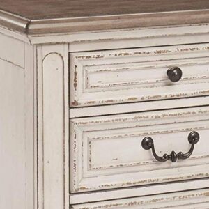 Signature Design by Ashley Realyn Nightstand, 3 Drawer, Chipped White