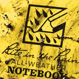 Rite in the Rain Weatherproof Side Spiral Notebook, 4.625" x 7", Yellow Cover, Universal Pattern, 3 Pack (No. 373L3)