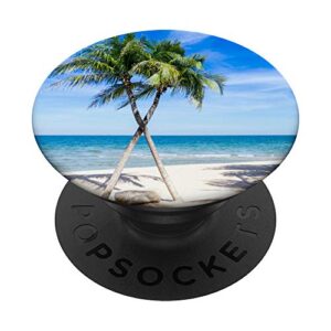 tropical pop socket palm tree/leaf paradise vacation beach popsockets popgrip: swappable grip for phones & tablets