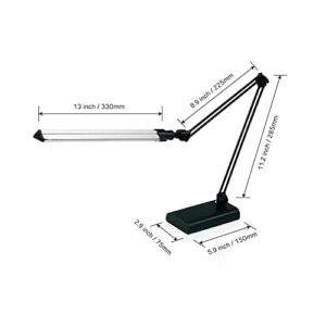 V- Light Advantus Energy Efficient LED Desk Lamp, Black and Silver 3 x 3 x 21.5