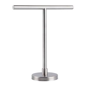 gerz sus 304 stainless steel hand towel holder standing tree rack for bathroom vanities countertop, brushed finish