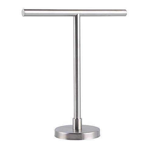 GERZ SUS 304 Stainless Steel Hand Towel Holder Standing Tree Rack for Bathroom Vanities Countertop, Brushed Finish