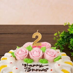 LUTER Gold Glitter Happy Birthday Cake Candles Number Candles Number 3 Birthday Candle Cake Topper Decoration for Party Kids Adults