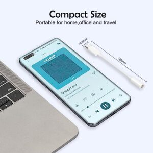 USB C Digital to 3.5 mm Female Headphone Jack Adapter, Type C Aux Audio Dongle Compatible with iPad Pro/Samsung Galaxy S23 S23+ Ultra, S22 S21 S20 Plus/Ultra/Pixel 5 4 3 2 XL