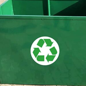 Pop Resin 1.5" Inch Recycle Logo Stickers Round Recycling Symbol Labels Self Adhesive Indoor and Outdoor Stickers 500 Per Roll