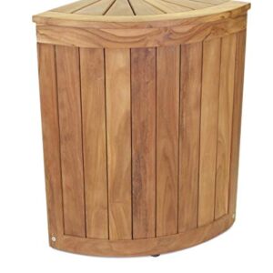 AquaTeak Kai Corner Teak Laundry & Storage Hamper