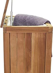 AquaTeak Kai Corner Teak Laundry & Storage Hamper